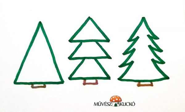 Karácsonyfa rajz – az egyszerű fenyőtől az ünnepélyesig - Szárnyaló ...