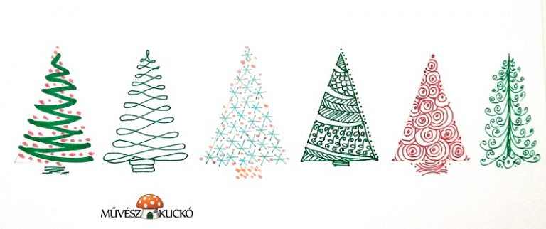 Karácsonyfa rajz – az egyszerű fenyőtől az ünnepélyesig - Szárnyaló ...